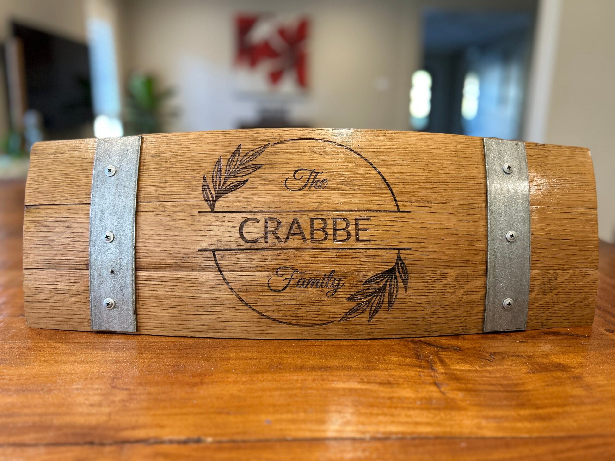 Family Monogram Sign | Laser Engraved Wine Barrel Decor – Rustic Vibes ...